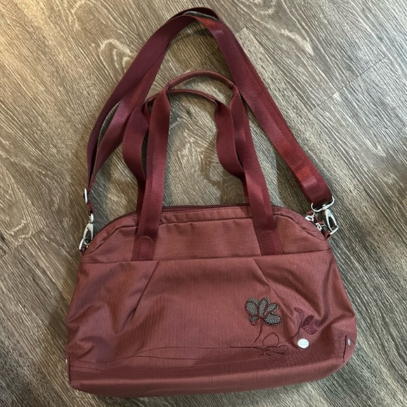 Haiku | Bags | Haiku Crossbody Bag In Burgundy With Embroidered Detail ...
